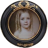 Amazon.com - SYLVIA'S SHOP 3x3 Small Vintage Round Picture Frame, Mini ...
