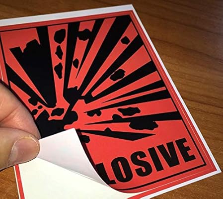Outdoor/Indoor (4 Pack) 5" X 4" - Explosive Explosion - Danger Safety ...