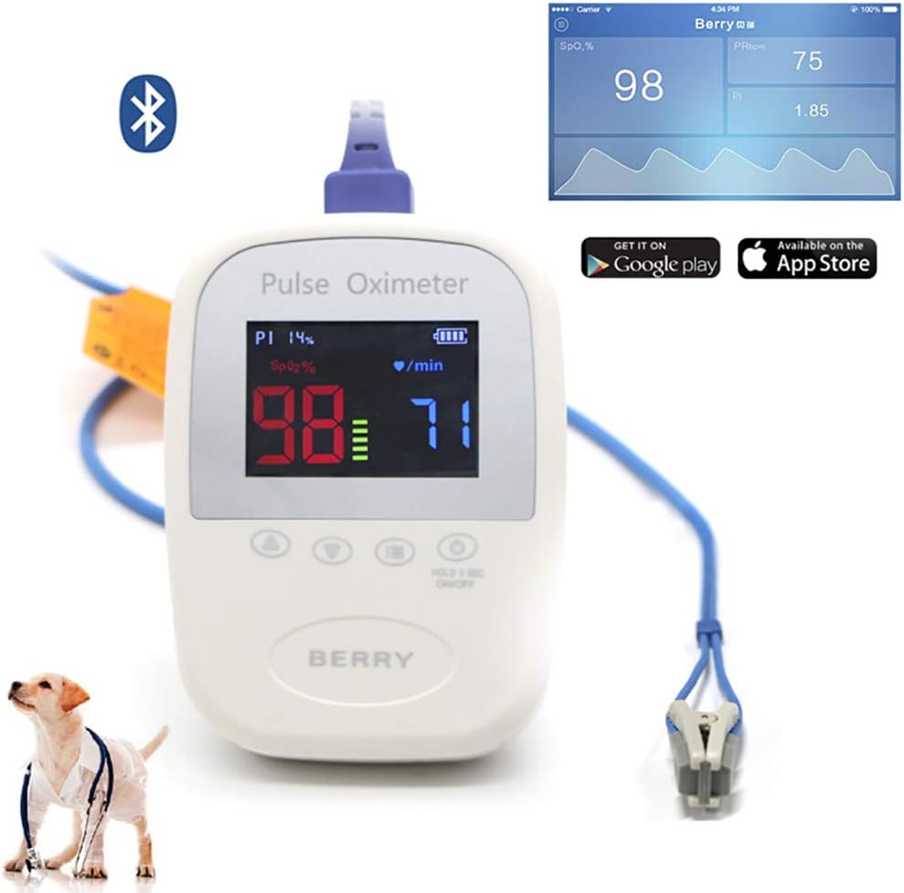 Veterinary Handheld AM1000A-Vet Pulse Test Blood Oxygen Saturation and ...