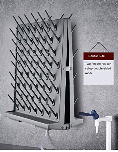 FSYD Black 52 Pegs Lab Supply Drying Rack, Pegboard Bench-top/Wall ...