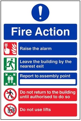 VSafety General Fire Action 5 Message Sign – Portrait – 200mm x 300mm ...