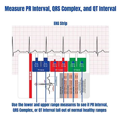 EKG Horizontal Badge 6 Card Set, ECG Telemetry Cards with EKG Ruler ...
