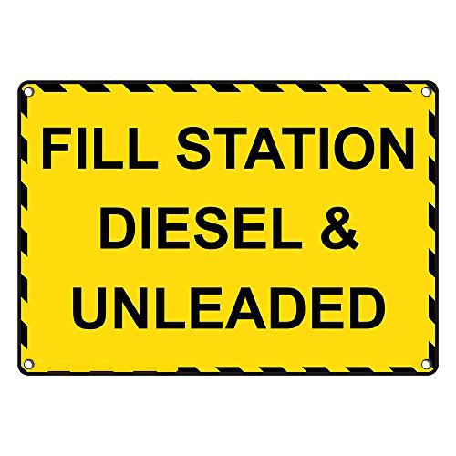 Amazon.com: Weatherproof Plastic Fill Station Diesel & Unleaded Sign ...