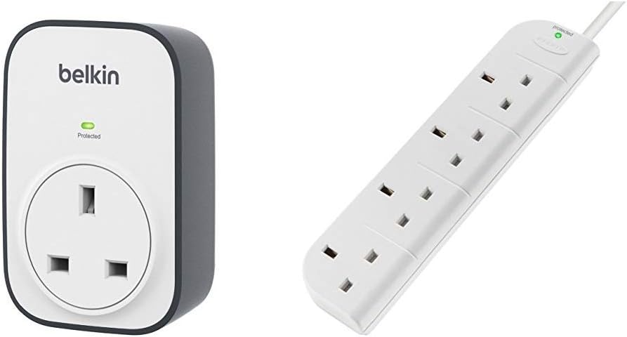 Belkin BSV102af SurgeCube 1 Way/ 1 Plug Surge Protection Plug – White ...