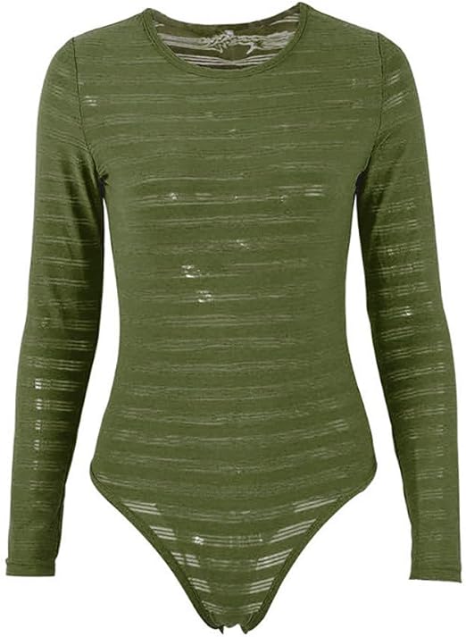 OverDose Damen Damen eleganter Langarm-Body mit Rollkragen hoher ...