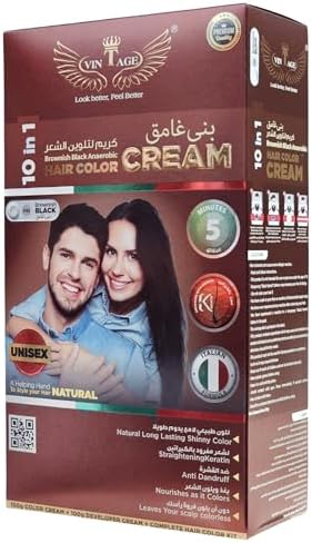 MAYCARE Vintage Hair Color Cream Dark Brown V45 10 * 1 For Unisex 200ml ...