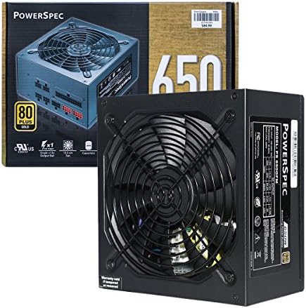 PowerSpec 650 Watt 80 Plus Gold Fully Modular ATX Power Supply Active ...