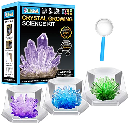 Sillbird Crystal Growing Kit Lab for Kids, 3 Colored Crystal Science ...