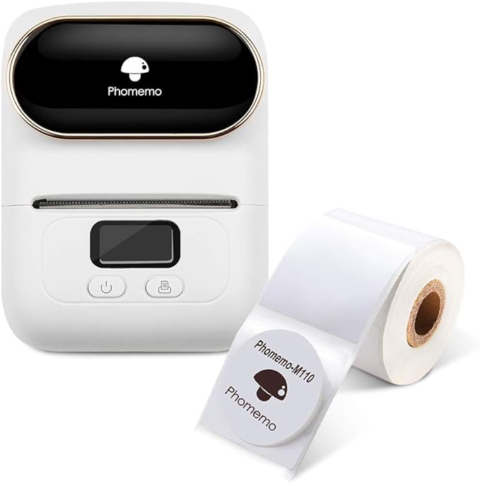 Amazon.com : Phomemo-M110 Thermal Label Maker with One 30×30mm Label, Wireless Bluetooth Label ...