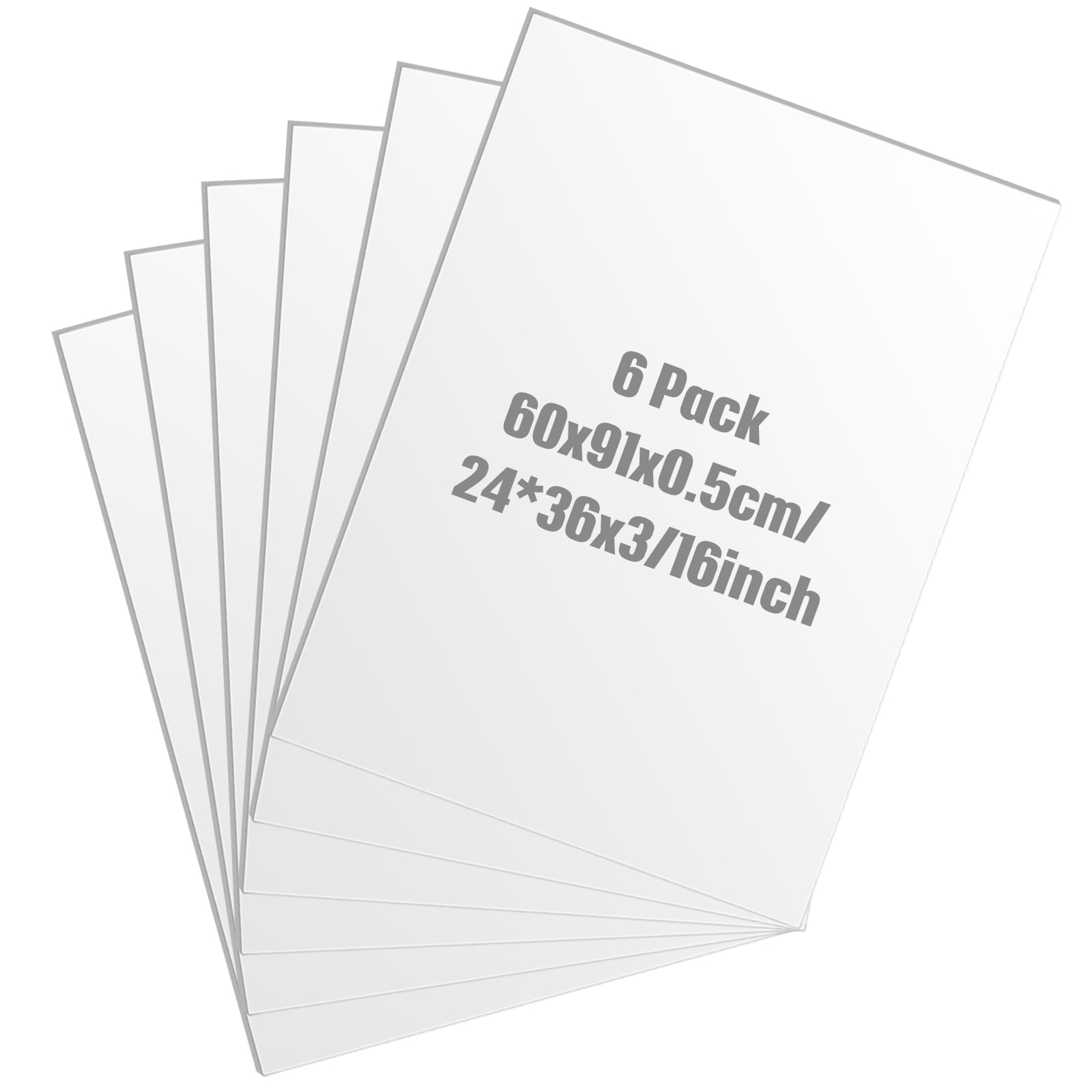 Kathfly 6 Pack Large Foam Boards Bulk 3/16 inch Thickness Giant Foam Core Board Presentation ...