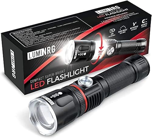 LumiNRG Tactical Flashlight Rechargeable High Powered 1000 Lumens LED ...