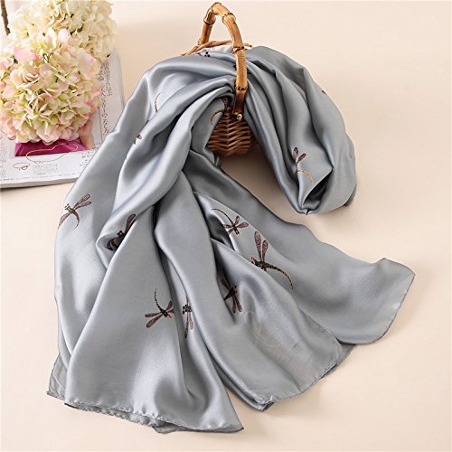 Alysee Women Satin Silky Long Dragonfly Scarf Scarves For Hair Shawl ...