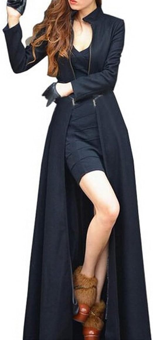 Amazon.com: FOREVER YUNG Women's Floor-Length Long Trench Winter Coat ...