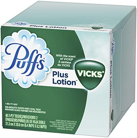 Puffs Plus Lotion With The Scent of Vicks Facial Tissues (1 Pack, 48 ...