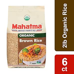 Amazon.com : Mahatma Organic Brown Rice, 2 lb (Pack of 6) : Grocery ...