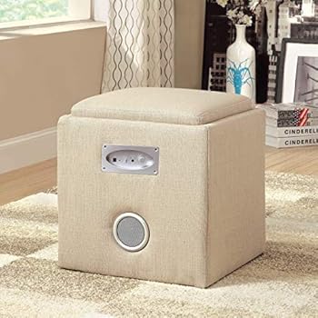Amazon.com: Furniture of America Uptempo Padded Flax Storage Ottoman ...