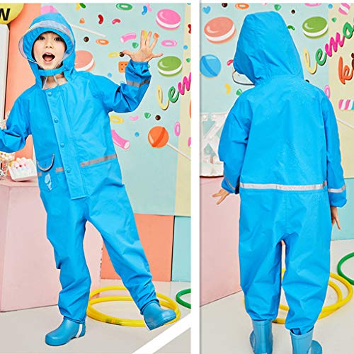 Toddler Rain Suit Baby Rain Suit with Hood Waterproof Coverall One Piece Rain Suit Kids Muddy ...