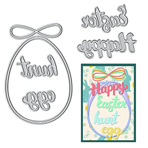 Metal Easter Eggs Cutting Dies, Spring Happy Easter Words Dies Cuts for ...