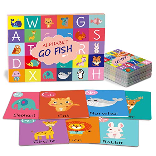 Buy Upgraded Alphabet Go Fish Classic Card Game, ABC Uppercase ...