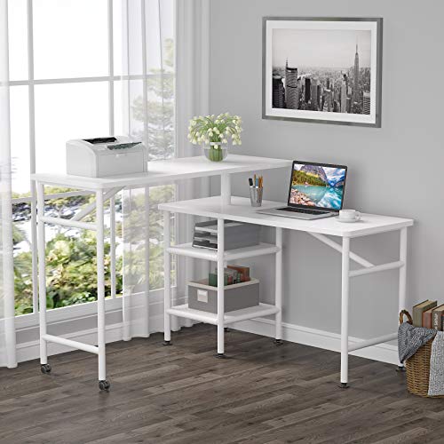 Tribesigns L Shaped Rotating Standing Desk, Industrial 360 Degrees Free ...
