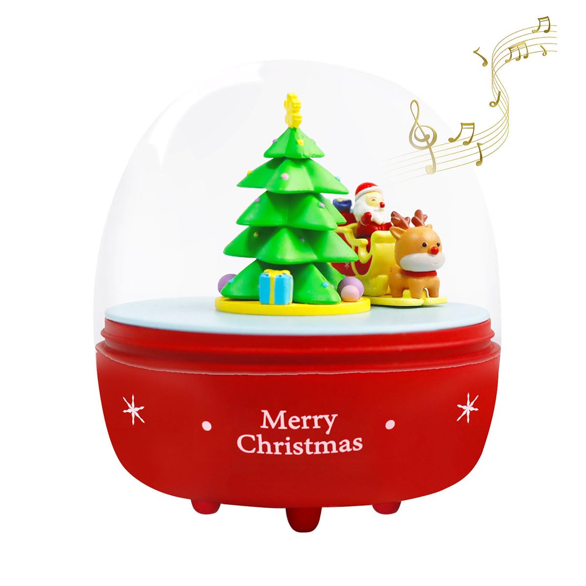 Unseki Christmas Music Box Toys, New Santa Claus Reindeer Sleigh car ...
