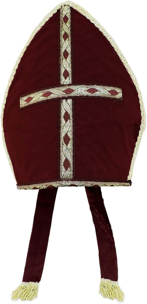 Jacobson Hat Company Bishop Pope Mitre Clergy Costume Deep Red Hat ...