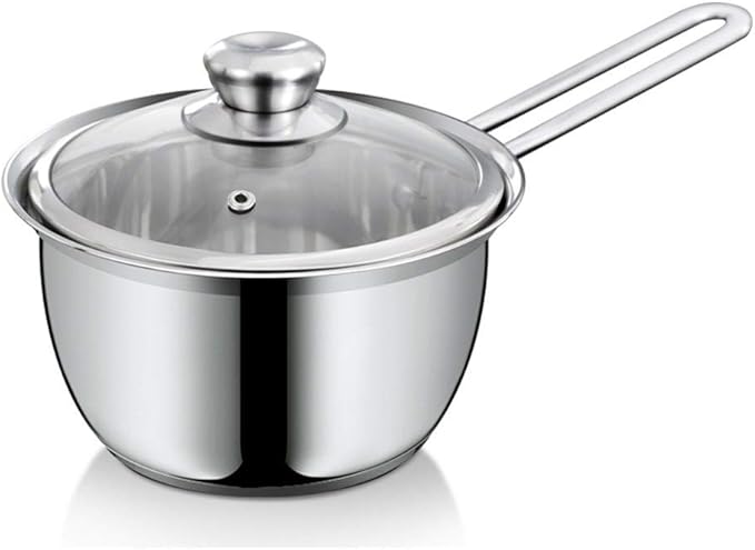 Amazon.com: Stainless Steel Milk Pan with Pot Lid and Handle Easy Clean ...