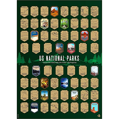 The Original US National Parks Scratch Off Poster Stocking Stuffer with ...