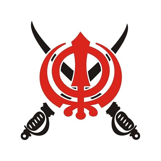 Sikhism Sikh symbol car sticker, Bumper, Hood, window (Red and Black ...