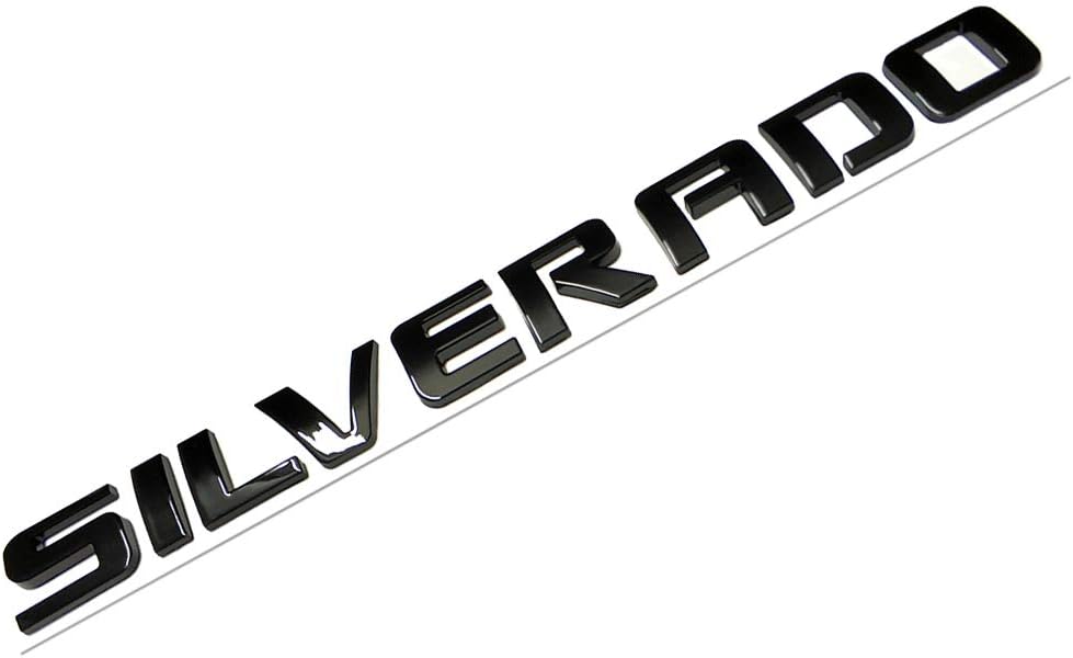 1 Matte Black SILVERADO Nameplate Emblem Badge Fit Chevrolet 1500 ...