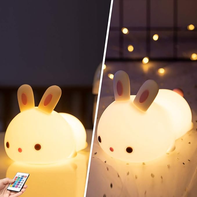 Amazon.com: Cute Bunny Kids Night Light, Cute Bunny Light Lamp Battery ...