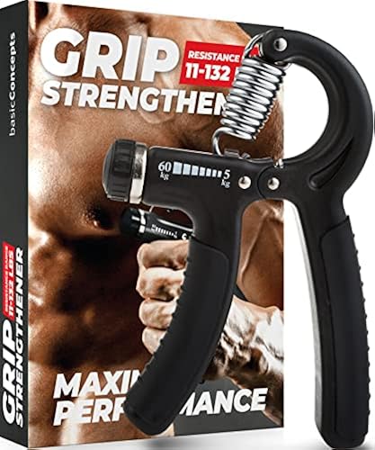 Grip Strength Trainer (Adjustable), Hand Grip Strengthener, Forearm ...