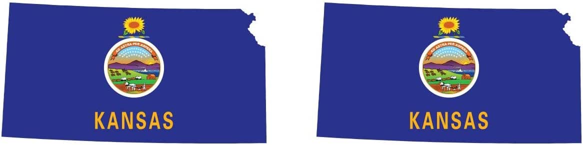 Amazon.com: Two Pack Kansas State Shaped Flag Sticker Self Adhesive ...