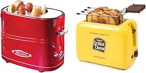 Amazon.com: Nostalgia 2 Slot Hot Dog and Bun Toaster, Retro Red & GCT2 Deluxe Grilled Cheese ...