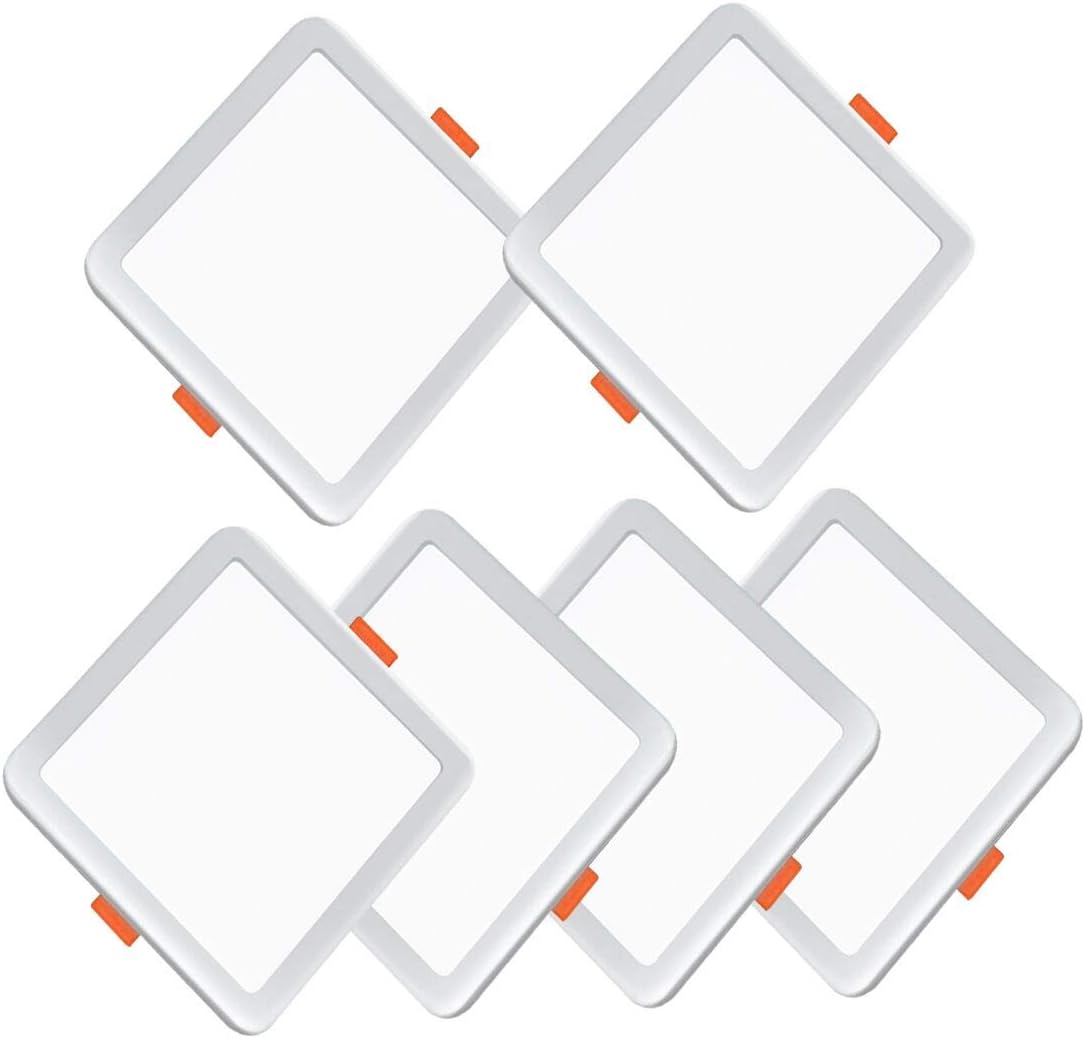 6 Pack 6W LED Panel Light 3000K Warm Light Adjustable LED Downlight ...