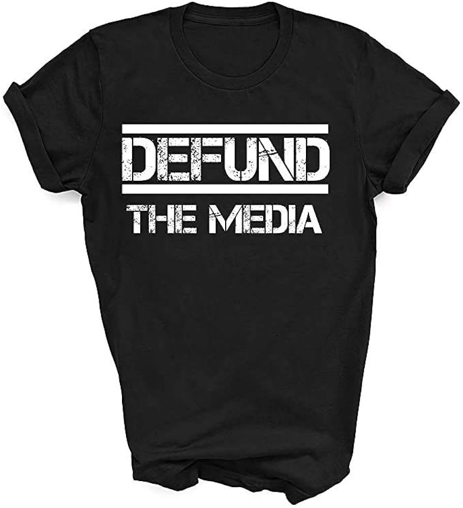Amazon.com: defund Shirt - defund The-Media t-Shirt for Unisex Black ...