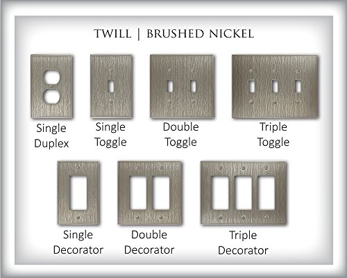 Questech Double Toggle - Brushed Nickel Light Switch Cover Twill ...