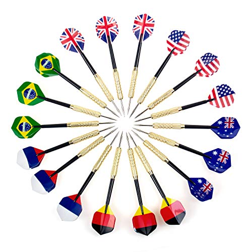 ADDMOTOR SINCOS 18 Packs Steel Tip Darts Darts Set Slim Barrel with PVC ...