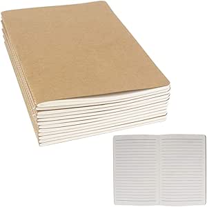 Amazon.com : 12 Pack Journal Notebook Kraft Brown Cover Lined Notebooks ...