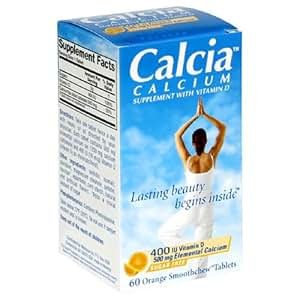 Amazon.com: Calcia Calcium Supplement Tablets with Vitamin D, Orange ...