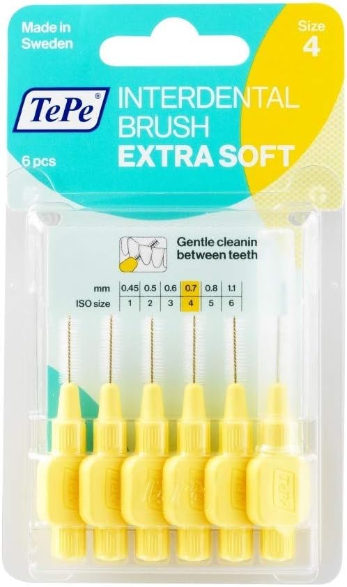 TePe Interdental Brush, Yellow - Size 4, 6Pcs: Amazon.co.uk: Prime Pantry