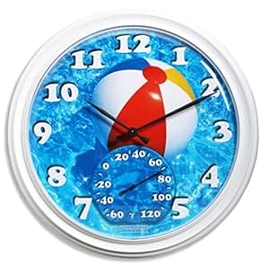 Amazon.com : Springfield Clock with Thermometer (Beach Ball) : Garden ...