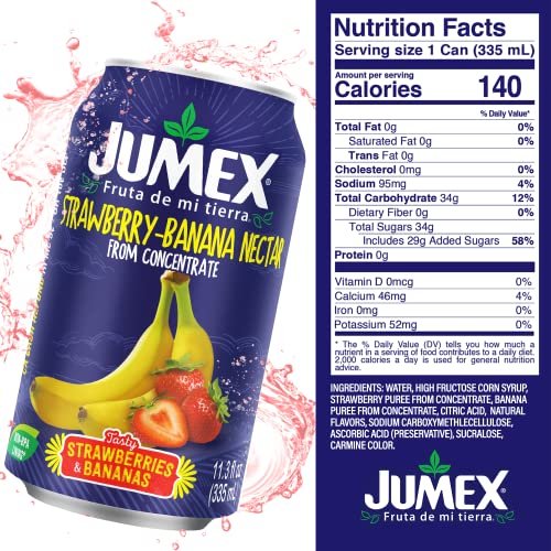 Jumex Strawberry Banana Nectar Recyclable Can With Non Bpa Lining 113 Fl Oz Pack Of 24 
