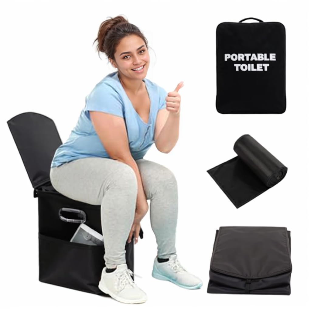 TEMPTIPS Portable Toilet for Adults,XL Extra Large Folding 16.5 ...