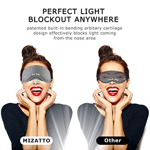 Sleep Eye Mask, MIZATTO Travel Eye Mask for Airplane Sleeping, Soft and ...