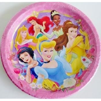 Amazon.com: Disney Princess Paper Party Plates - Pack of 8 Full Size ...
