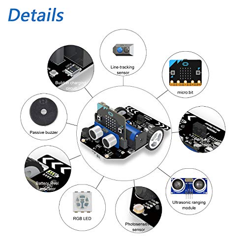 Freenove Micro:Rover Kit for BBC Micro:bit (V2 Contained), Obstacle ...