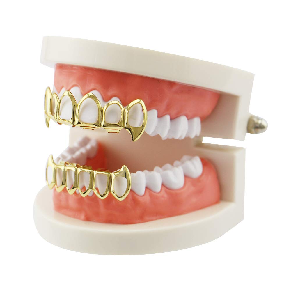 Mua Psivika Open Face Grills 6 Teeth Grillz Top and Bottom Set Hip Hop ...