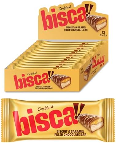 Candyland Bisca Biscuit and Caramel Filled Chocolate Bar 12 x 30 g ...