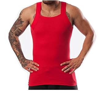 Different Touch Men's G-Unit Style Tank Tops Square Cut Muscle Rib A ...